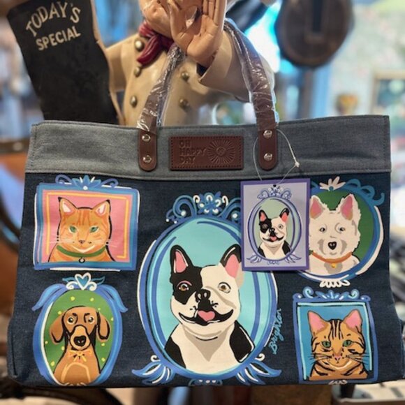 Brighton | Bags | Nwt Brighton Fur Family Roomy Denim Tote Featuring A ...